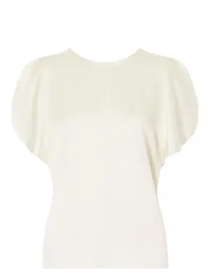 Victoria Beckham Bela Draped Satin Blouse - Neutrals