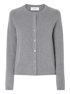 LISA YANG Abeena Ribbed Cotton And Cashmere-blend Cardigan - Gray