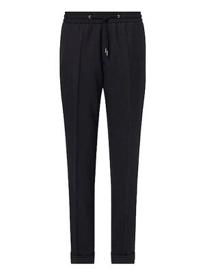 Paul Smith Drawstring Tapered-leg Wool Trousers - Slate