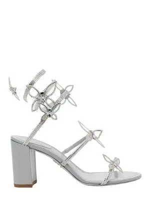 Rene Caovilla 80mm Crystal-embellished Open Toe Sandals - Grey