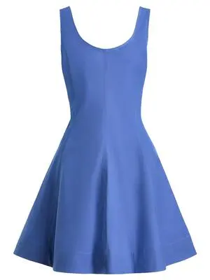 Brandon Maxwell The Poppy Flared Cotton Mini Dress - Blue