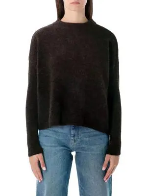 SESSUN Brushed Crew Neck Sweater - Brown
