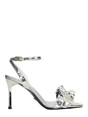 GOLD & ROUGE Layna Studded Ruffle Sandals - Silver