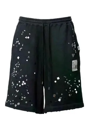 Mihara Yasuhiro Embellished Cotton Shorts - Black