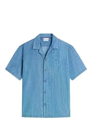 Tommy Hilfiger Short-sleeve Camp-collar Shirt - Blue