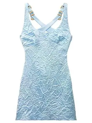 Versace Cady Satin Mini Dress - Blue