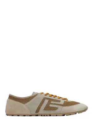 Balmain Racer Trainers In Mesh And Suede - Neutrals