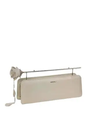 SEEN USERS Rose 11 Floral-detail Clutch Bag Neutrals