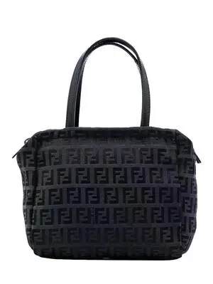 Fendi Zucchino Canvas Handbag - Black