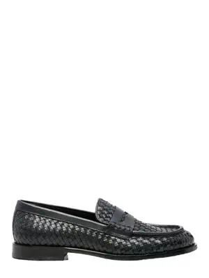 JOHN HARRISON Woven Penny-slot Loafers - Blue