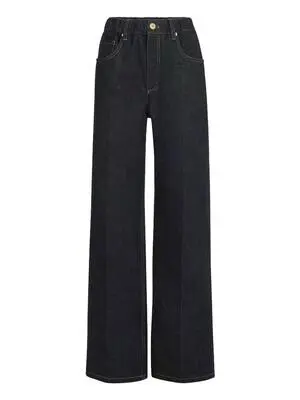Brunello Cucinelli No-fade Denim Contemporary Trousers With Monili - Blue