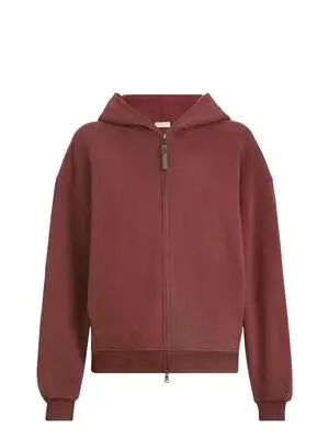 Brunello Cucinelli Cotton Smooth French Terry Zip-up Hoodie - Red