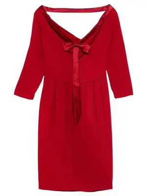 Dsquared2 Cowl Neck Pleated Waist Dress - Red