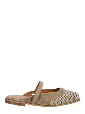 Inuikii Beige Leather Mules With Crochet-knit Detail - Neutrals