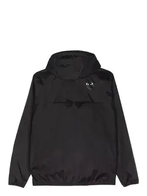 Play Comme Des Garcon X K-way Logo-patch Hooded Jacket - Black