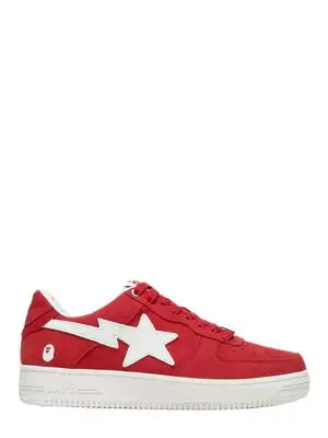 A BATHING APE Sta Low Suede Sneakers - Red