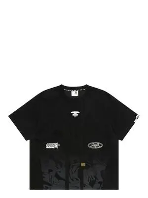 AAPE BY *A BATHING APE Logo-embroidered Camouflage-print T-shirt - Black