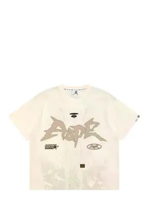 AAPE BY *A BATHING APE Logo-appliqué Cotton T-shirt - Neutrals