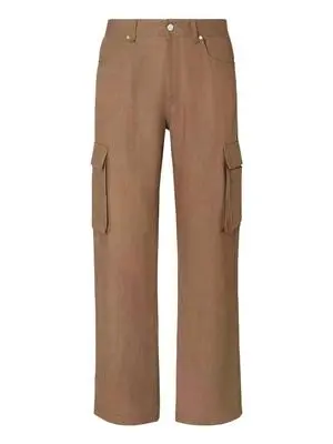 Fendi Linen Cargo Pants - Brown