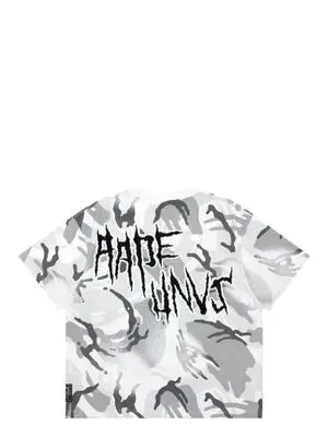 AAPE BY *A BATHING APE Camouflage-print Embroidered T-shirt - White
