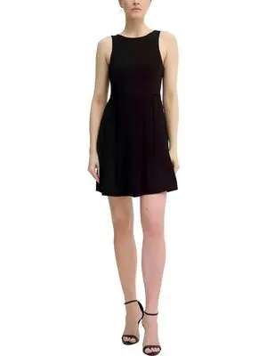 Armani Exchange Sleeveless Pleated Mini Dress - Black
