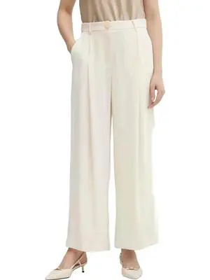Armani Exchange Pleated Palazzo Pants - White