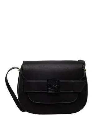 Armani Exchange Susy Logo-plaque Foldover Saddle Bag - Black