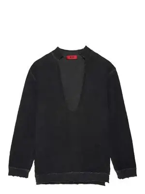 424 Frayed Bouclé V-neck Sweater - Black