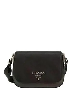 Prada Saffiano Leather Shoulder Bag - Black