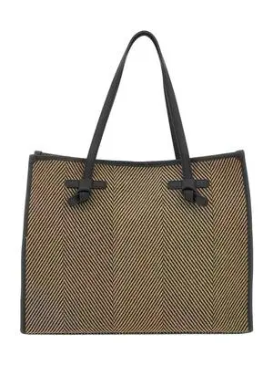 MARCELLA CLUB Large Herringbone Shoulder Bag - Neutrals