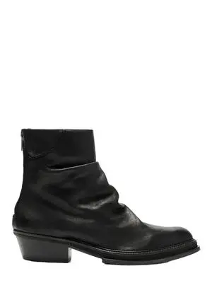 424 Ruched Zip-up Boots - Black