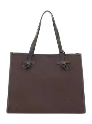 MARCELLA CLUB Large Tote Bag With Leather Trims - Brown