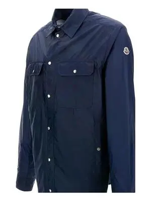 Moncler Logo-patch Overshirt - Blue