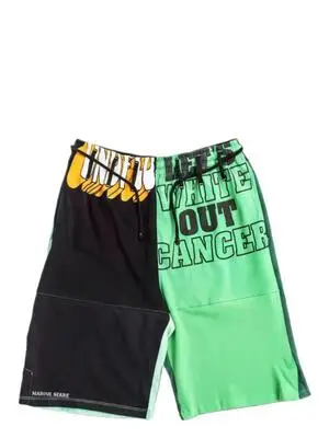MARINE SERRE Graphic Print Panelled Shorts - Green