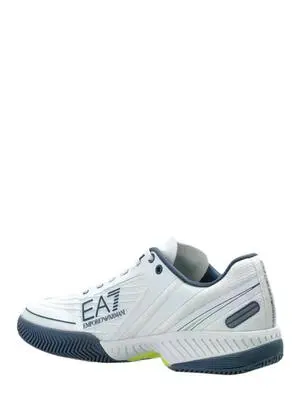 EA7 Logo Print Lace Up Sneakers - White