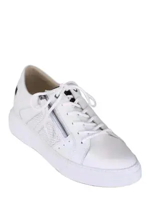 Ron White Manson Perforated Side-zip Sneakers - White