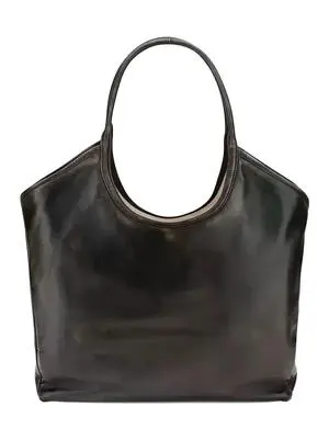 Miu Miu Ivy Logo-embossed Leather Tote Bag - Black