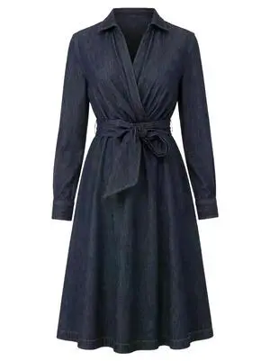 RALPH LAUREN Lauren Ralph Lauren Belted Midi Dress