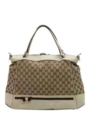 Gucci Gg Canvas Web Mayfair Satchel - Neutrals
