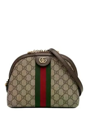 Gucci Ophidia Gg Supreme Web Detail Dome Crossbody Bag - Neutrals