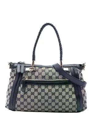 Gucci Gg Canvas Bella Satchel - Blue