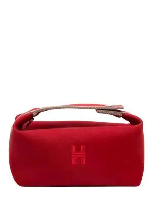 Hermès 2000-2026 Small Toile Bride A Brac Vanity Bag - Red