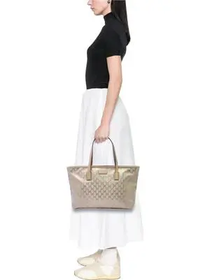 Gucci 2016-2026 Medium Gg Imprime Tote Bag - Gold