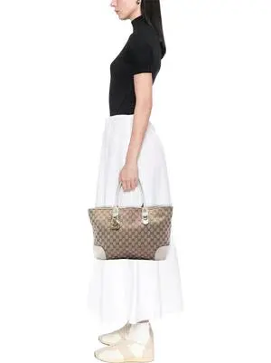 Gucci Gucci GG Canvas Heart Bit Tote Bag White