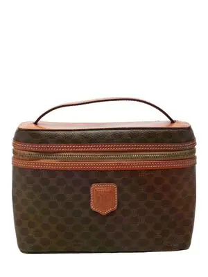 Celine Macadam Coated Canvas Vanity Bag - Brown