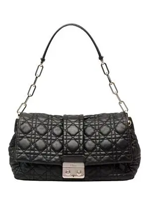 Dior Lambskin Cannage New Lock Shoulder Bag - Black