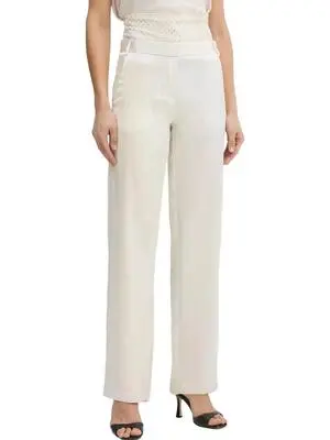 SIMONA CORSELLINI Satin Straight-leg Trousers - Neutrals