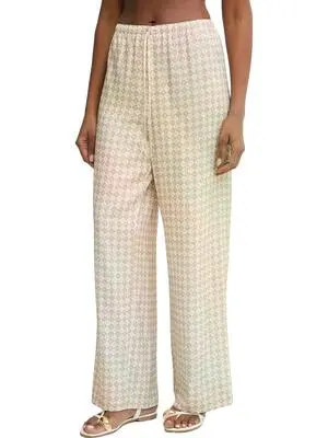 TRUSSARDI Check Pattern Drawstring Waist Trousers - Neutrals
