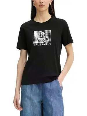 TRUSSARDI Logo Print T-shirt - Black