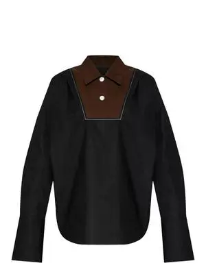 MARNI Marni Contrast-Panel Top-Stitched Polo Shirt